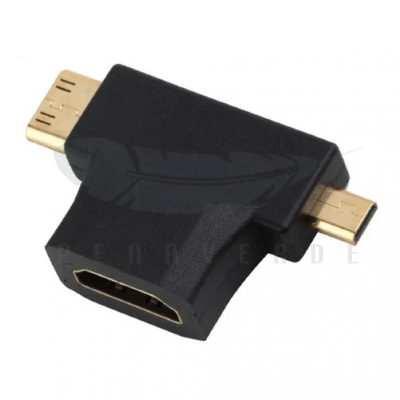 Adaptador Hdmi X Mini X Micro triplo - PENA VERDE SHOP