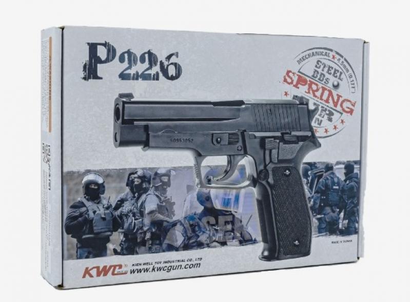 PISTOLA AIRSOFT KWC P226 4.5MM PRETO SPRING - Farol Pesca e Náutica