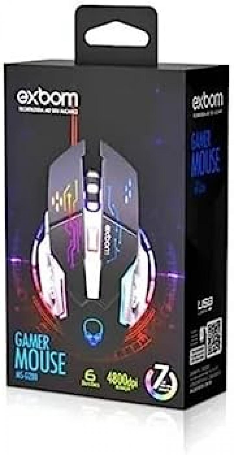 MOUSE GAMER 4800 DPI 4 MODOS RGB USB EXBOM MS-G280 - ATACADAO MULTIMARCAS