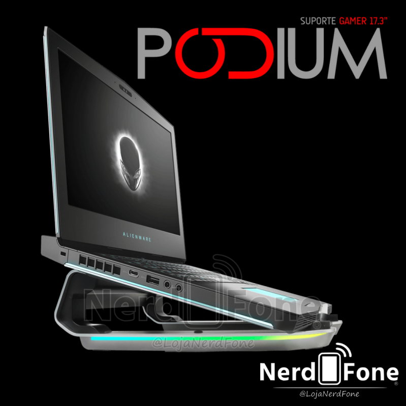 SUPORTE GAMER PARA NOTEBOOK ATE 17,3“ COM LED RGB E HUB PODIUM PCYES ...